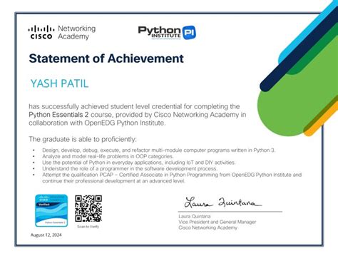 yash patil on linkedin python cisco certification learning programming softwaredevelopment