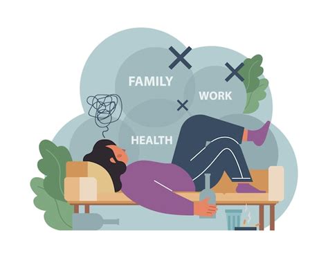 Premium Vector Female Alcoholism Woman Suffering From Hard Drinking