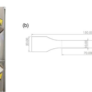 A Experimental Tensile Test Set Up B Tensile Test Sample Download Scientific Diagram