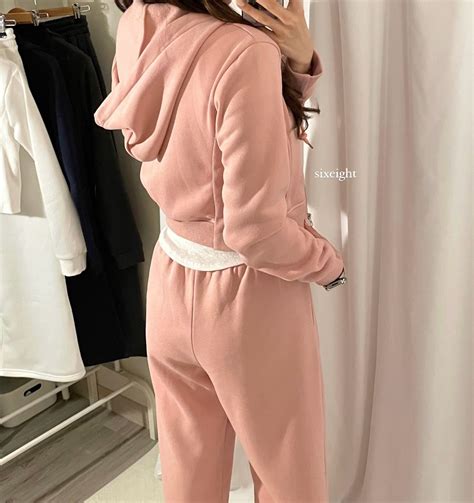 식스에잇 기모4color 기모 투웨이 후드집업 일자 와이드 팬츠 트레이닝 세트 투피스 겨울 추리닝 세트