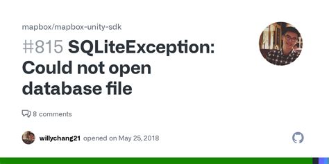 Sqliteexception Could Not Open Database File · Issue 815 · Mapbox