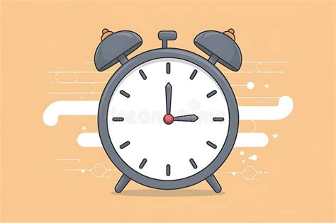 Classic Alarm Clock Time Management Wake Up Productivity Punctuality Schedule Stock Illustration