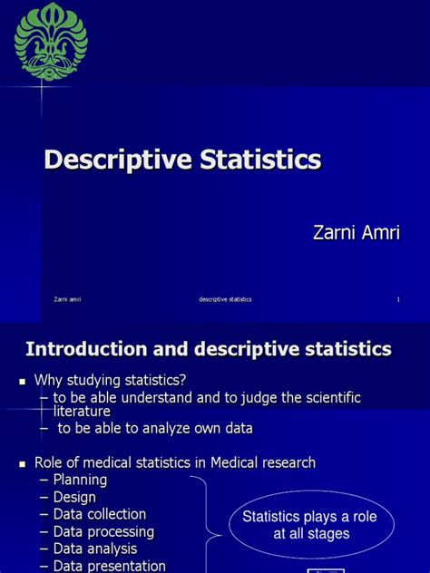 Desriptive Statistics Zarni Amri Pdf Standard Deviation Data