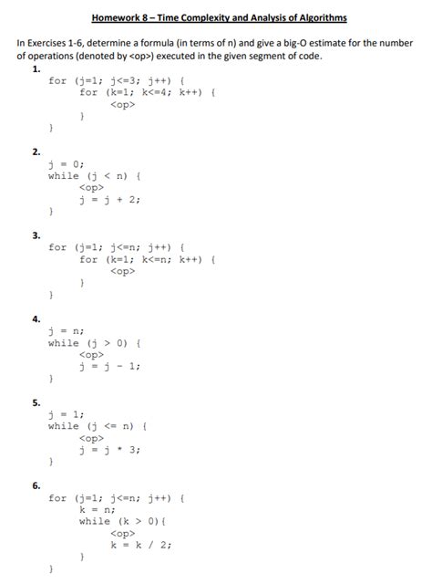 Solved Homework 8 Time Complexity And Analysis Of