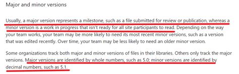 Minor Version Limit Not Applied In A Document Library Microsoft Community