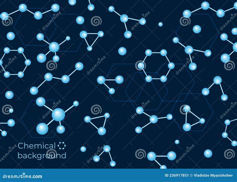 Seamless Pattern With Molecular Structure Abstract Chemical Background Stock Vector