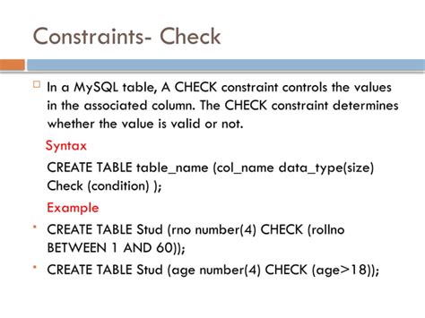 Sql Data Definition Languageddl Command Pptx Databases