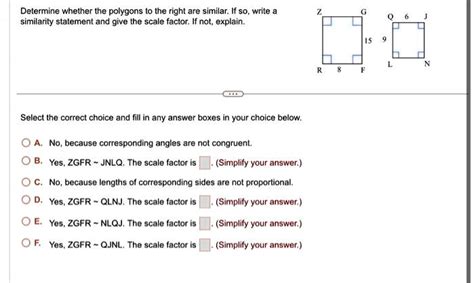 Solved Determine Whether The Polygons To The Right Are Similar If So
