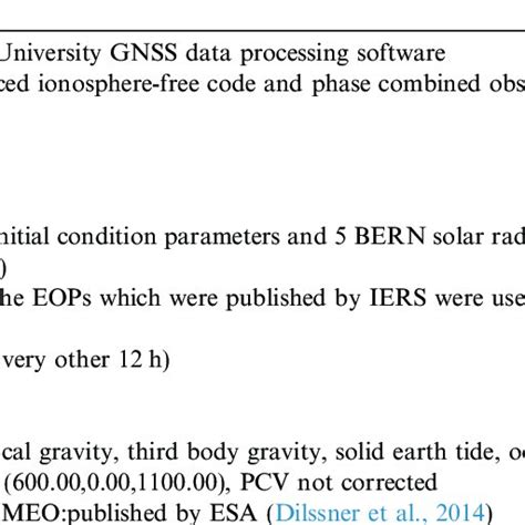 Model Characterization Of Precise Orbit Determination Download Table