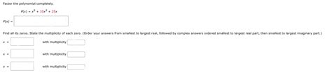 Solved Factor The Polynomial