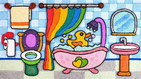 욕실 화장실 폼클레이 색칠놀이 세면대 거울 수건 변기 욕조 Youtube