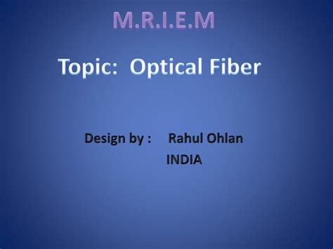 Optical Fiber Communiction System Pptx Computer Networking Computing
