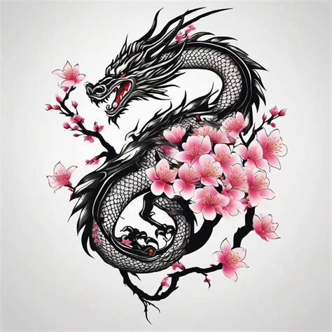 Cherry Blossom Dragon Tattoo Tattoos Featuring Both