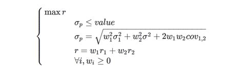 Python Maximizar Una Variable Con La Restricción De Una Volatilidad Fija Stack Overflow En