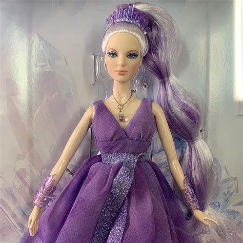Barbie Crystal Fantasy Amethyst Collector Doll With Genuine Amethyst