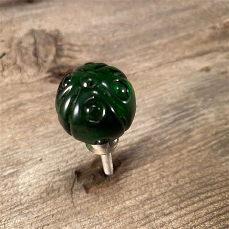 Glass Knob Emerald Green Glass Knob Unique Style Knob Made Etsy