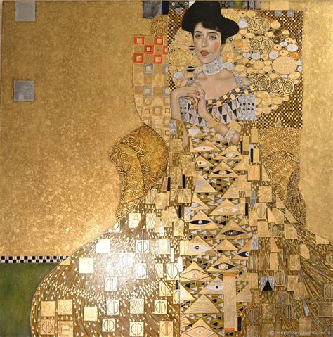 Золотая Адель 90х90 Густав Климт на заказ в интернет магазине Ярмарка Мастеров по цене 100000