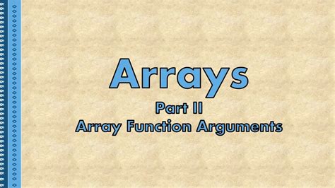 Ppt Efficient Array Passing Between Functions In Cc Powerpoint