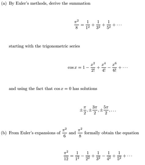 solved by euler s methods derive the summation