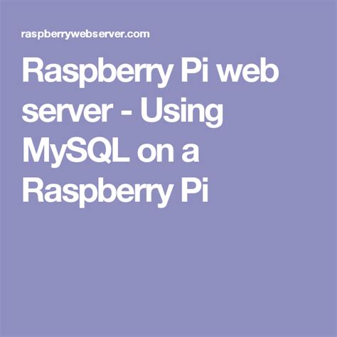 Raspberry Pi Install Mysql Lilycrm