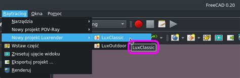 Raytracing Raytracing Menu New Luxrender Project Issue FreeCAD FreeCAD Translations