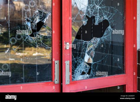 Broken Window Pane Stock Photo Alamy