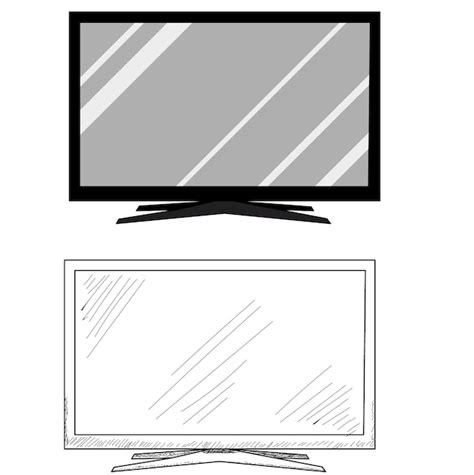 Телевизор на белом фоне Премиум векторы