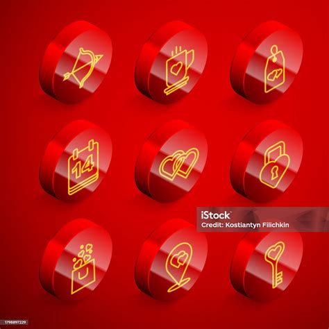 선 활과 화살 커피 컵 하트 방해하지 마십시오 달력 2 월 14 일 두 개의 연결된 하트 캐슬 모양 쇼핑백 및 위치 아이콘 벡터 0명에 대한 스톡 벡터 아트 및 기타 이미지