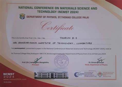 Tharun B S On Linkedin Honored To Have Presented My Paper At The