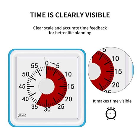60 minutes analog visual timer silent countdown vicedeal