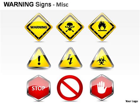 Warning Sign Misc Powerpoint Presentation Slides Presentation PowerPoint Diagrams PPT Sample