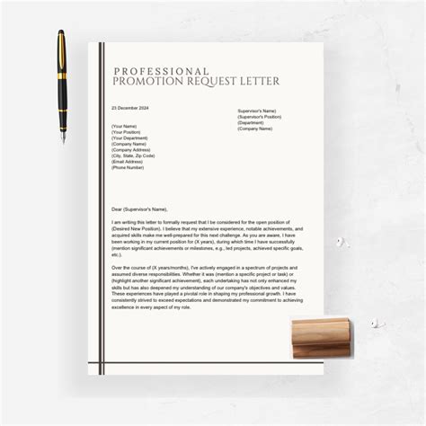 Professional Promotion Request Letter Template Promotion Email Template Office Forms