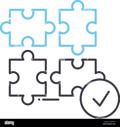 Jigsaw Payment Solution Line Icon Outline Symbol Vector Illustration