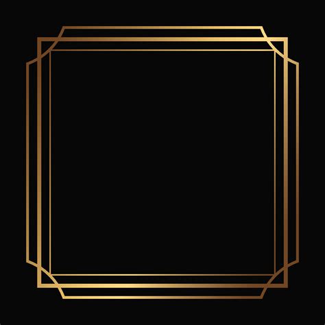 Vector Golden Frame On The Black Background Isolated Art Deco Template With Copy Space 13957107
