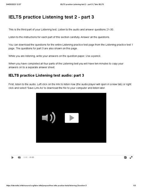 Ielts Practice Listening Test 2 Part 3 Take Ielts Pdf International English Language