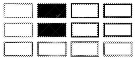 Geometric Shapes Set With Round Sides Aesthetic Memphis Figures Rectangle Frames With Wiggly