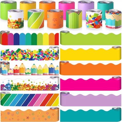 Qilery 12 Rolls 394 Ft Classroom Border Sets For Bulletin Board