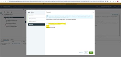 set up and deploy a vmware esxi host cluster and datastore cluster