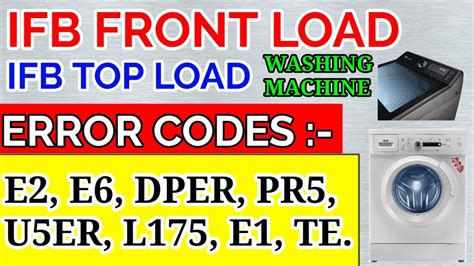 Ifb Top Load Washing Machine Error Code Ac Lo At Craig Bennett Blog
