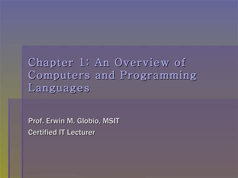 Overview Of Programming Languages Ppt