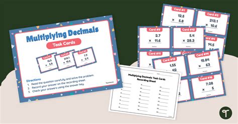 Multiplying Decimals Task Cards Teach Starter