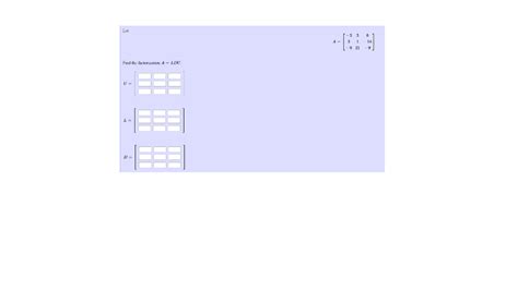 Solved A Find The Factorization A Ldu L Let A Lo