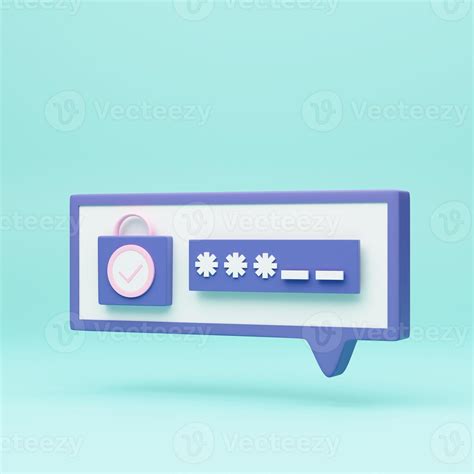 3d Lock And Password Field Password Protected Secure Login Concept