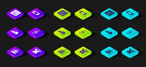 세트 로봇 장난감 장난감 인형 인형 손에 자동차 아기 더미 젖꼭지 휴대용 비디오 게임 콘솔과 틱 택 발가락 아이콘 벡터 0명에