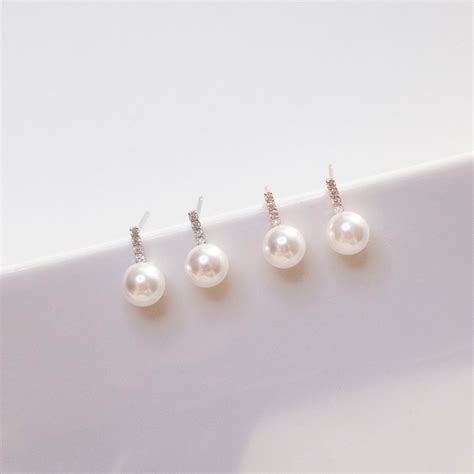 실버925 은침 베이직 심플 큐빅 미니 진주귀걸이 혼주 한복 귀찌 귀안뚫는귀걸이