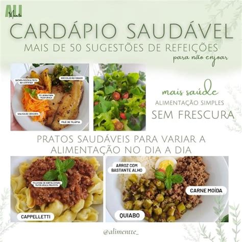 Cardápio Saudável Mais De 50 Sugestões De Refeições