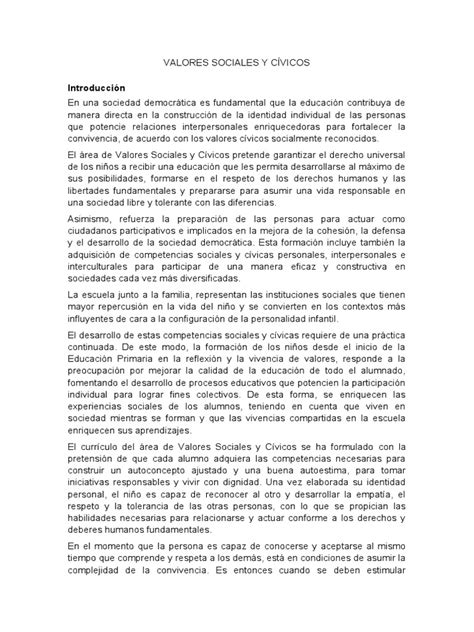 Intro Valores Sociales Y Civicos Descargar Gratis Pdf Aprendizaje