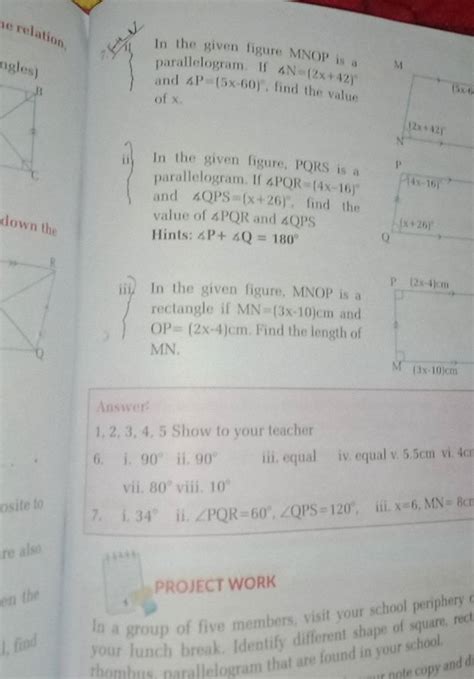 in the given figure mnop is a parallelogram if 4n 2x 42 and 4p 5×−60