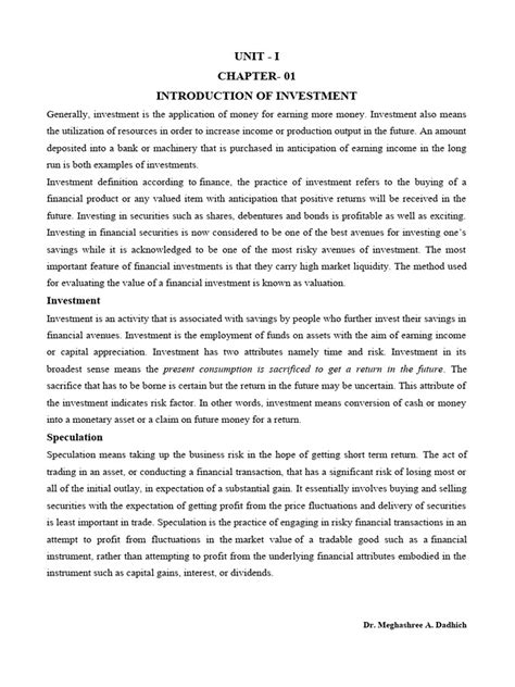 Iapm Unit 1 And 2 Pdf Bonds Finance Investing