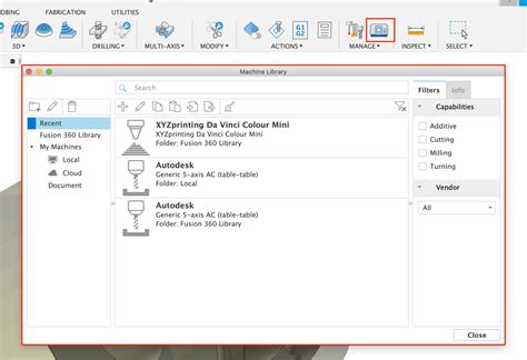 How To Find Machine Configurations For Fusion 360 Manufacture Fusion